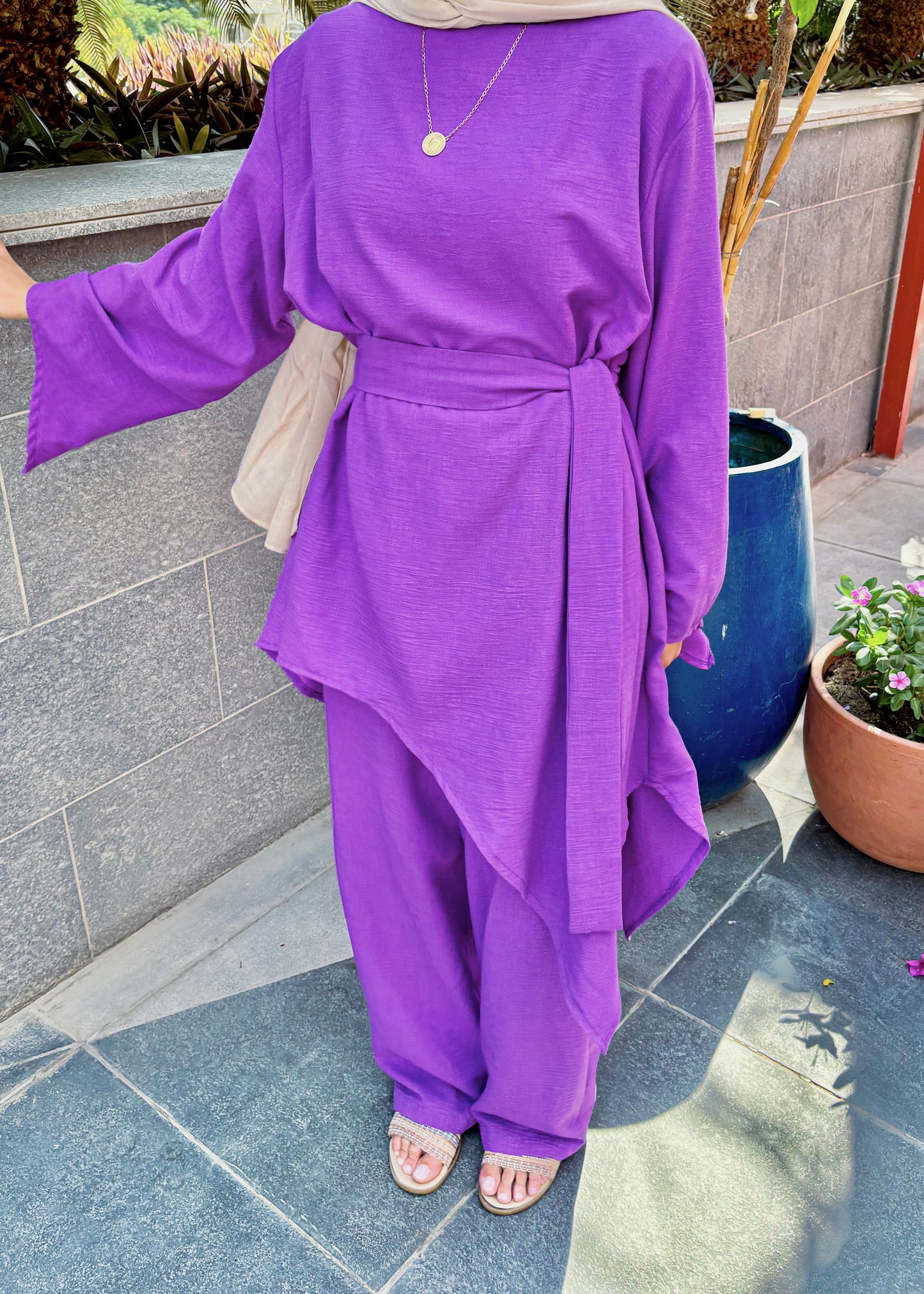 Ella asymmetrical SET in purple – Double Anne